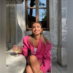 Zara | Jackets & Coats | Zara Silk Satin One Button Blazer | Poshmark